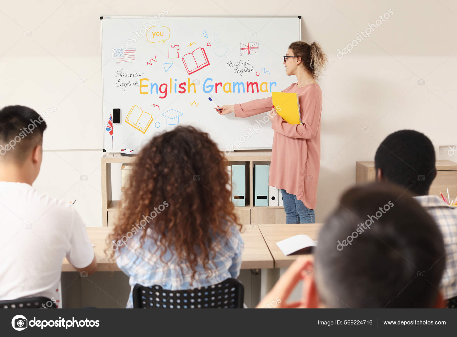 Estudiantes Gramática Inglesa Escuela Idiomas — Foto de stock ...