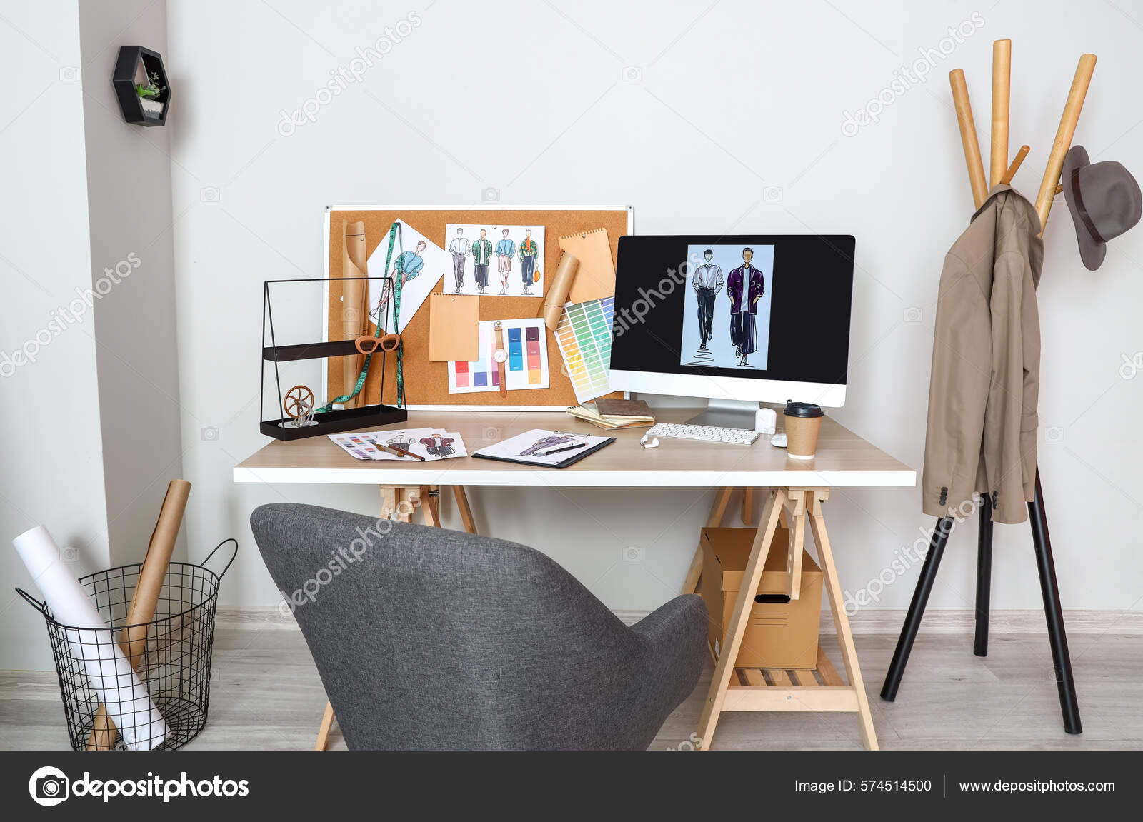 Interior Modern Studio Workplace Clothes Stylist — Stock Photo ...