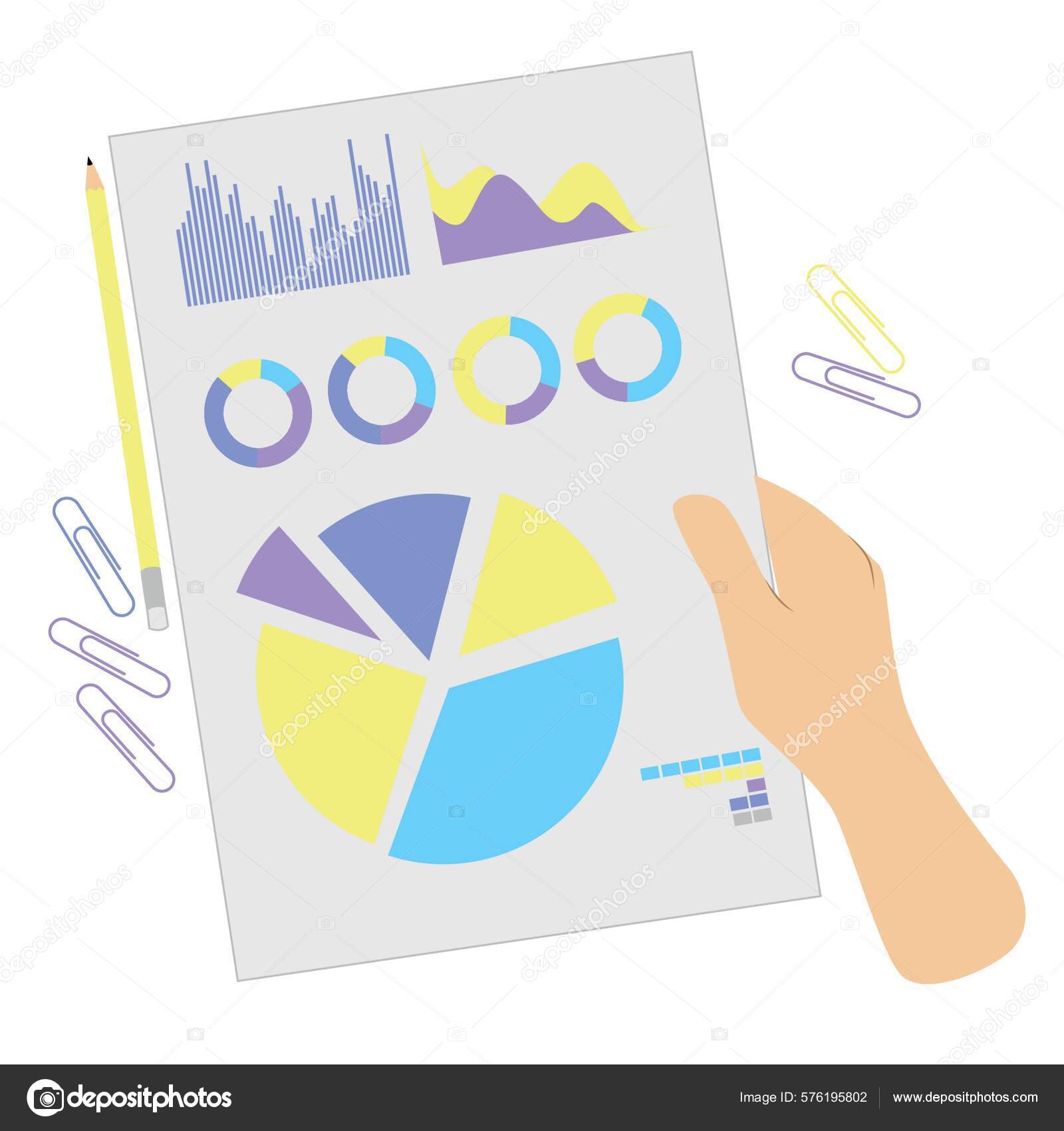 Hand Business Graphs White Background Stock Vector Image by ©serezniy ...