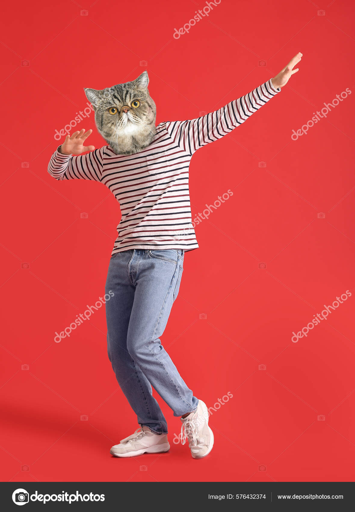 Cat Heads On Human Bodies