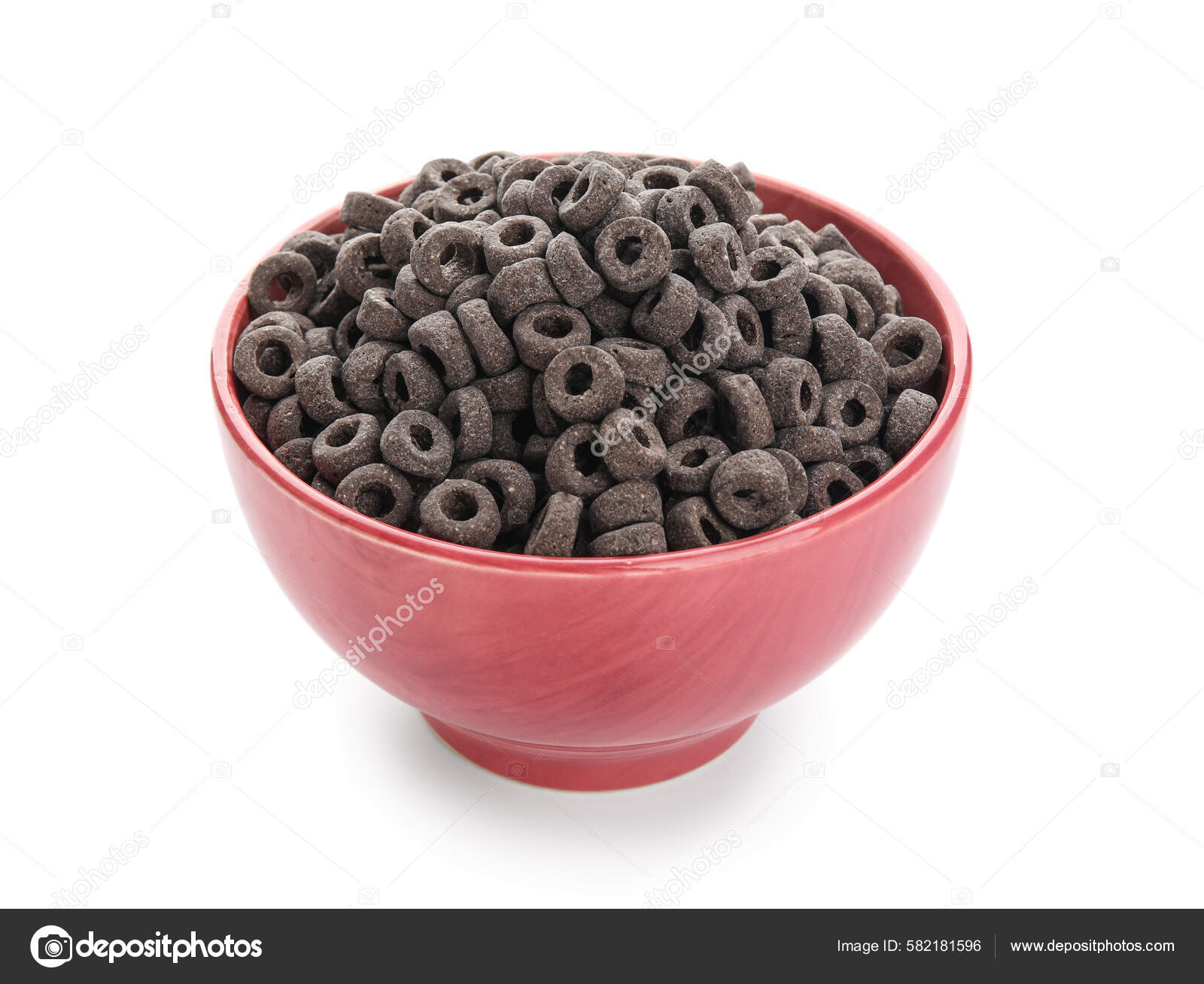 Bowl Black Cereal Rings White Background — Stock Photo © serezniy ...