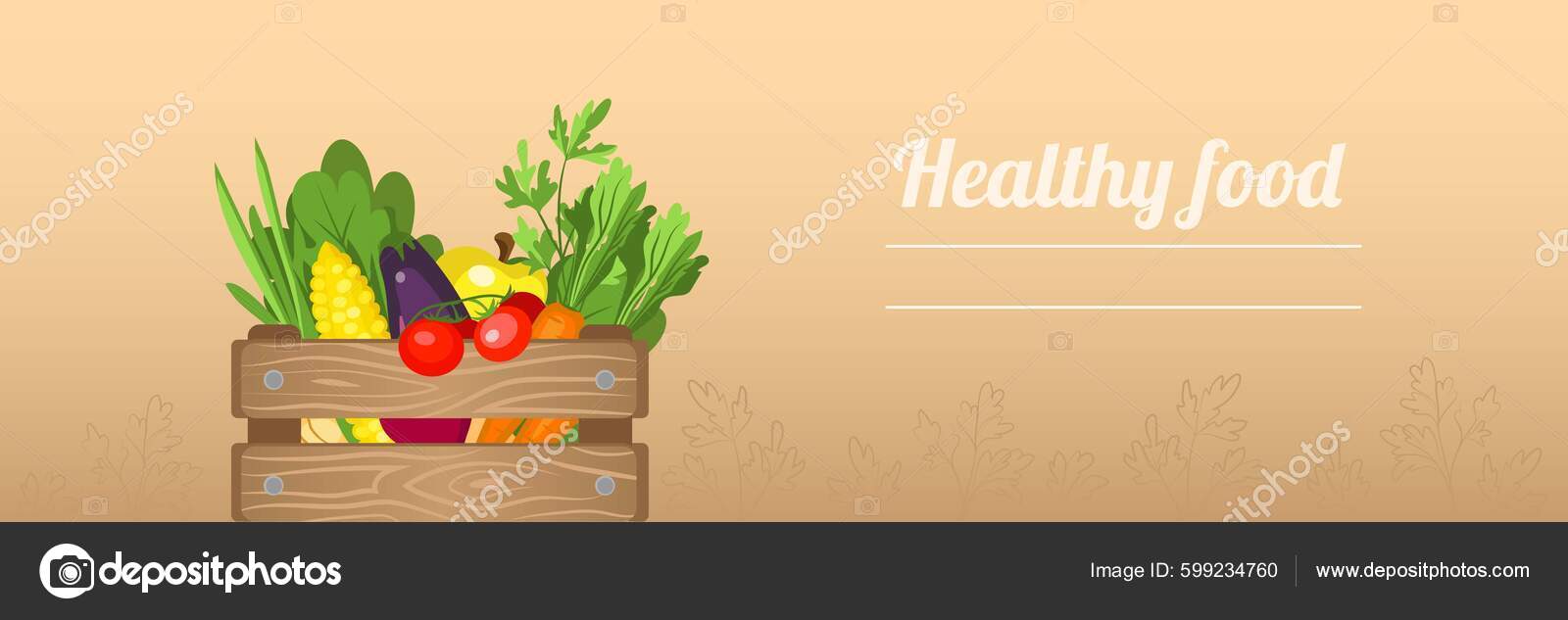 Box Different Vegetables Text Healthy Food Beige Background Stock ...