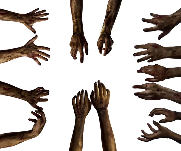 Hands Zombies White Background Stock Photo by ©serezniy 521736200