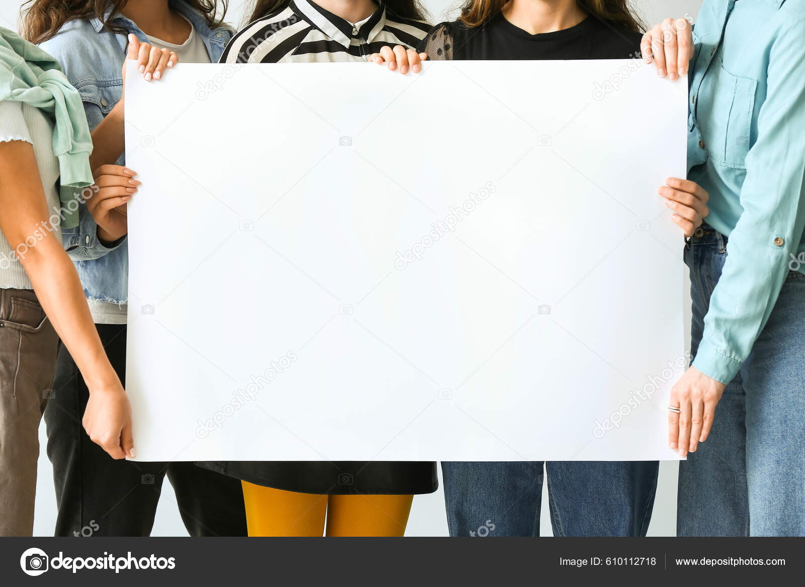 Women Blank Paper Sheet White Background Closeup — Stock Photo ...
