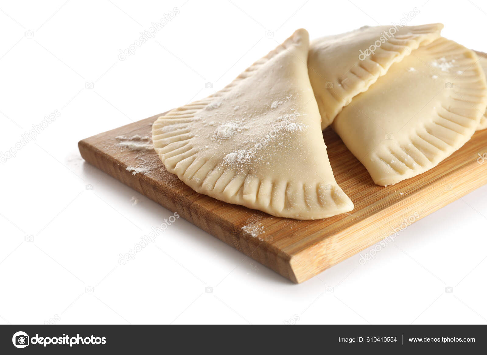 Board Raw Chebureks White Background Closeup — Stock Photo © serezniy ...