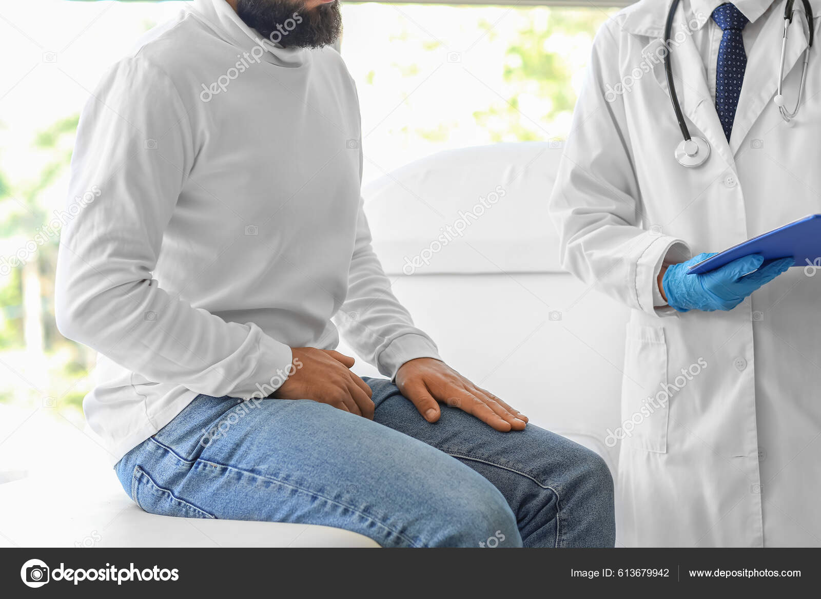Man Prostate Problem Visiting Urologist Clinic Closeup — Stock Photo ...