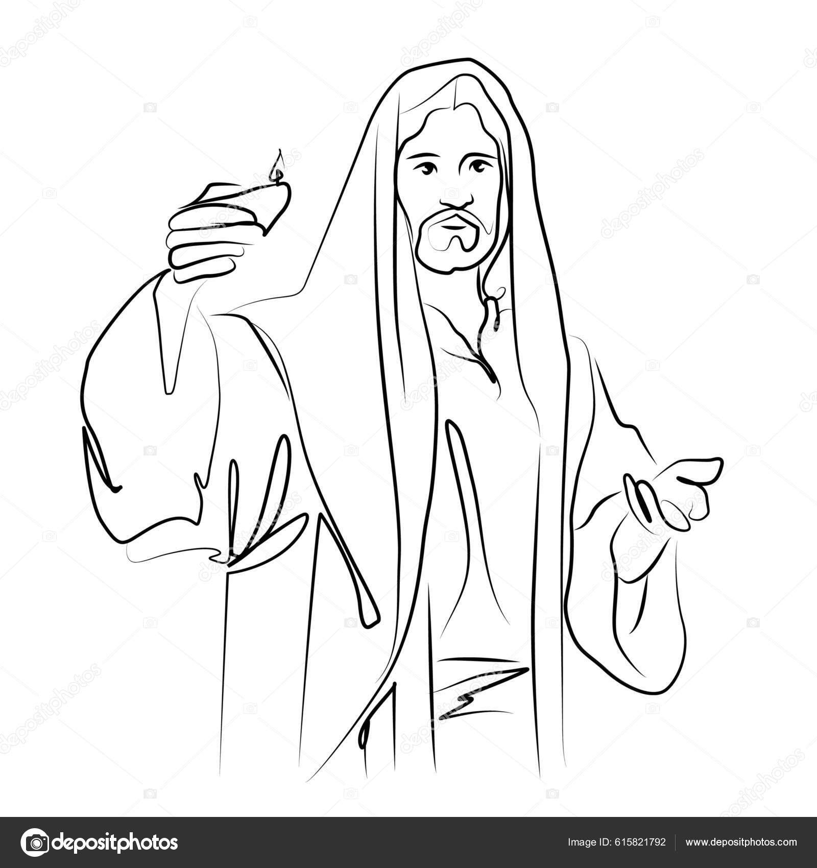 Jesus Christ Fire White Background Stock Vector Image by ©serezniy ...