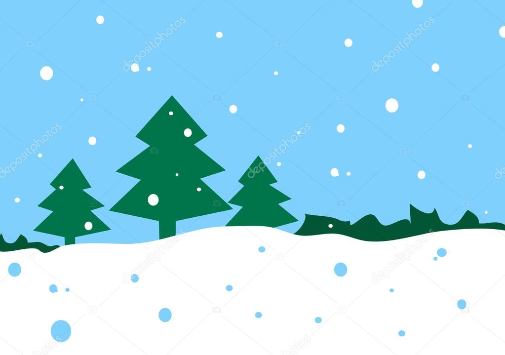 Paisaje de dibujos animados de invierno — Vector de stock © teolin ...