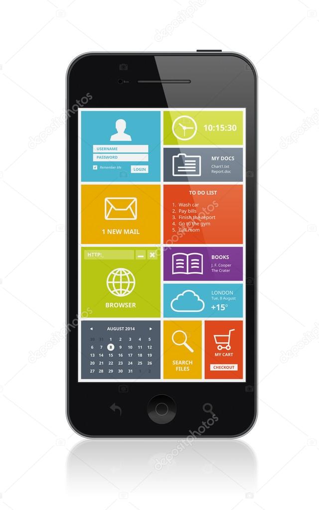 Mobile smartphone with modern UI — Stock Photo © bloomua #30288669