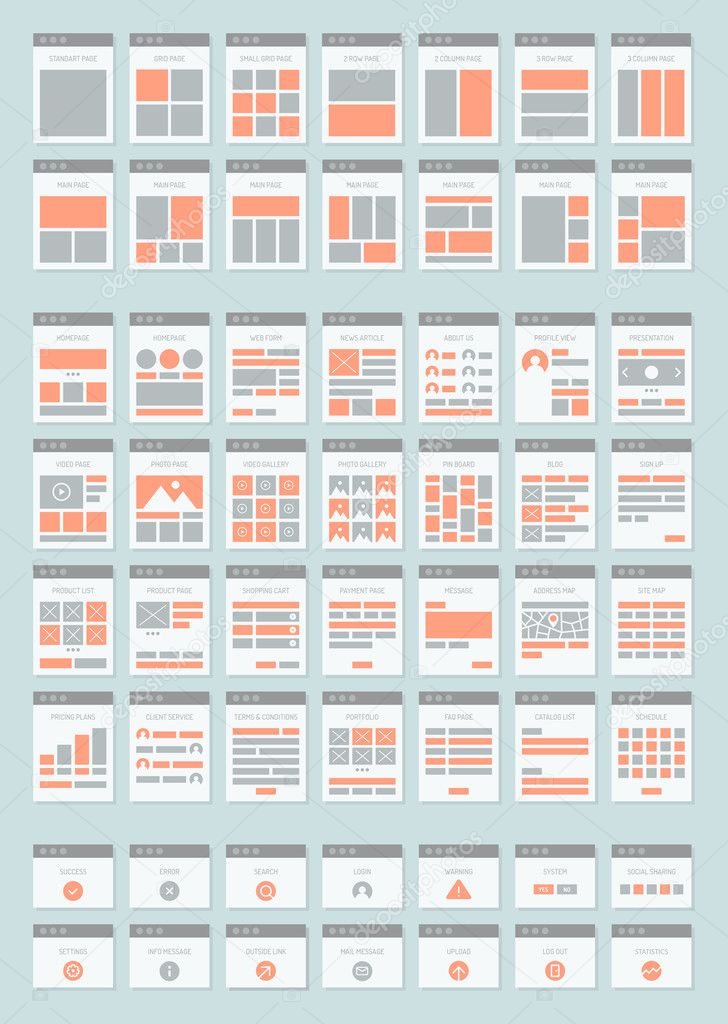 Website sitemaps flat icons set — Stock Vector © bloomua #40089949