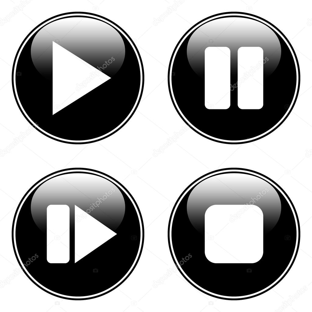 Play, pause, stop, forward buttons set — Stock Vector © konstsem #43150835 Play, pause, stop, forward buttons set — Stock Vector © konstsem #43150835