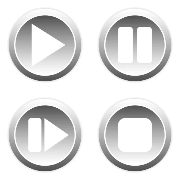 Play, pause, stop, forward buttons set Stock Vector Image by ©konstsem ...