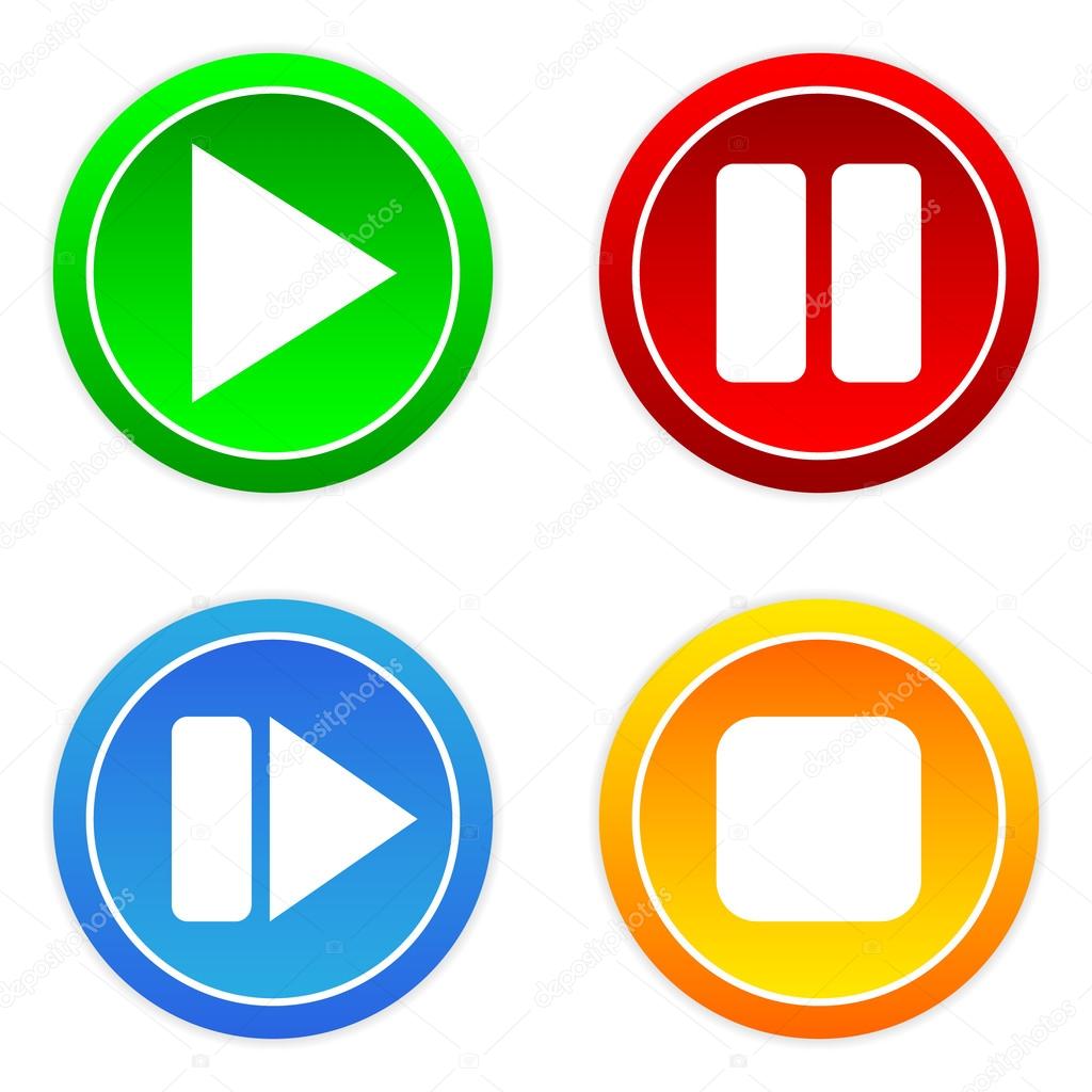 Play, pause, stop, forward buttons set Stock Vector by ©konstsem 43943567 Play, pause, stop, forward buttons set Stock Vector by ©konstsem 43943567