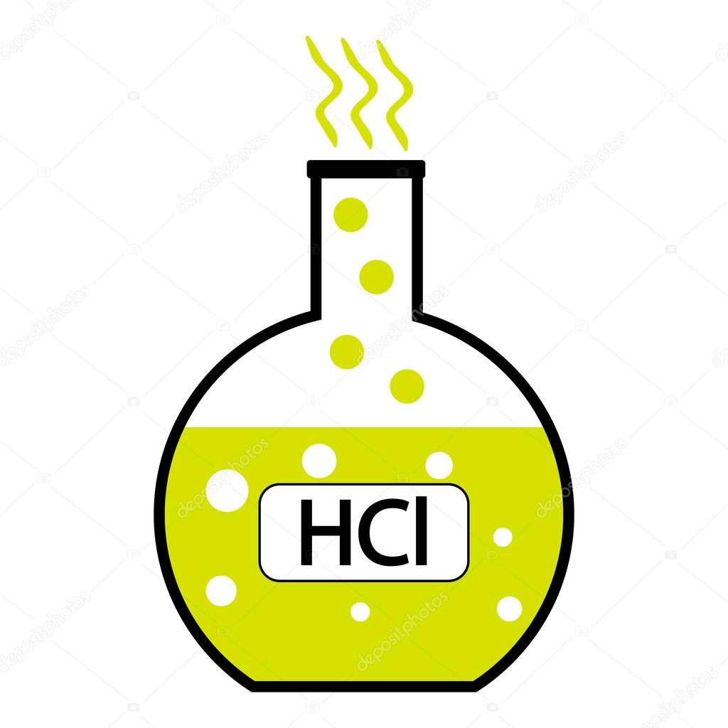 Laboratory glass with hydrochloric acid Stock Vector by ©konstsem 48826121