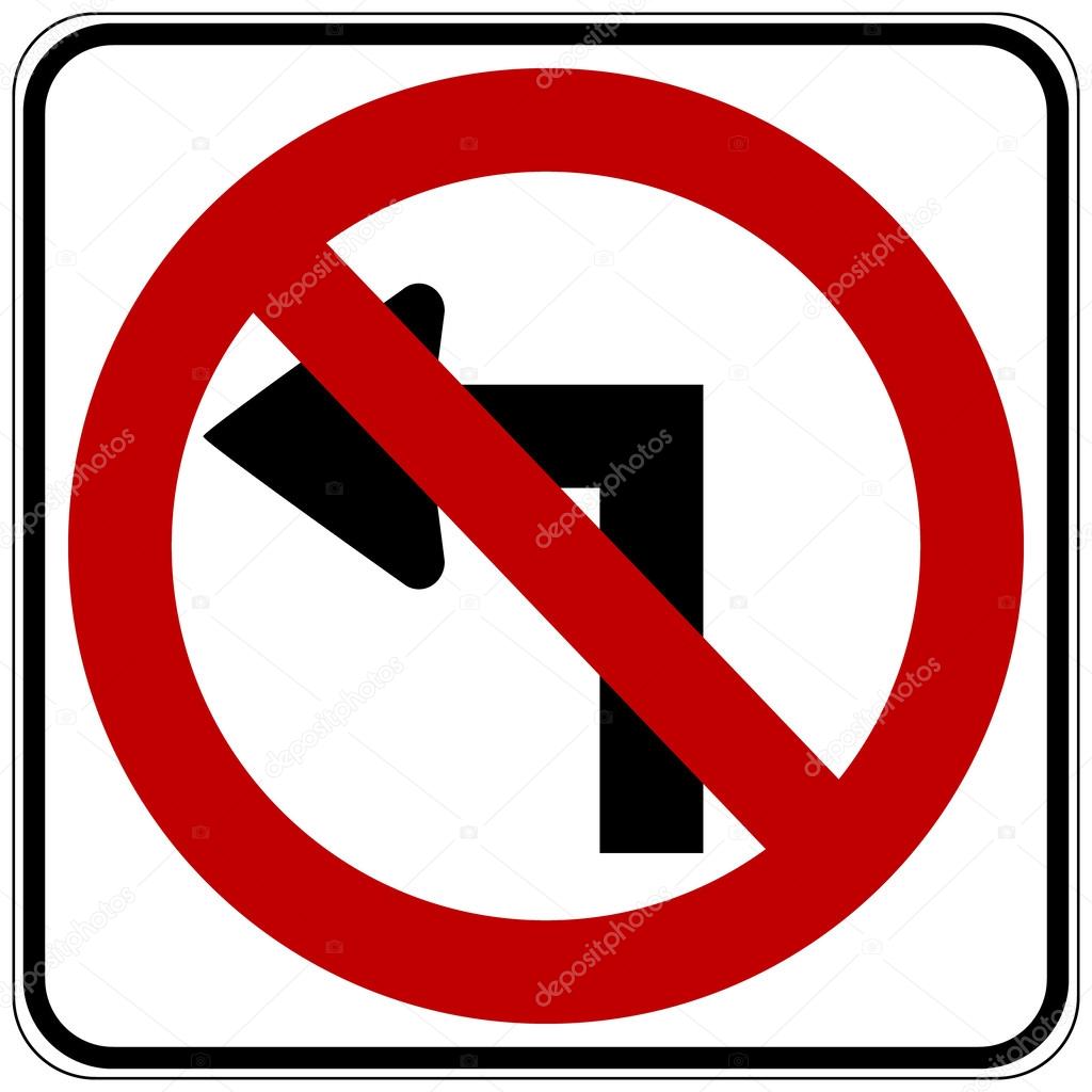 No left turn road sign Stock Vector by ©konstsem 49567019