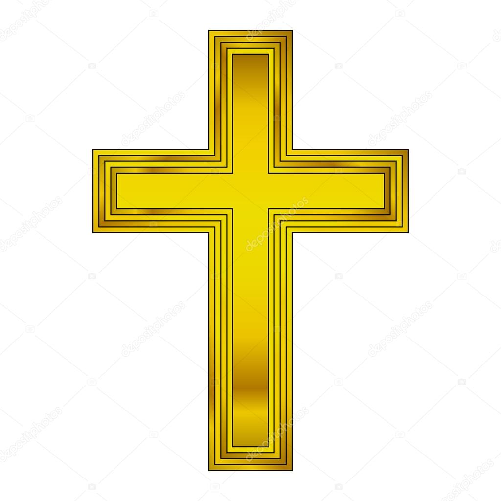 Cruz religiosa de oro Vector de stock por ©konstsem 50047907
