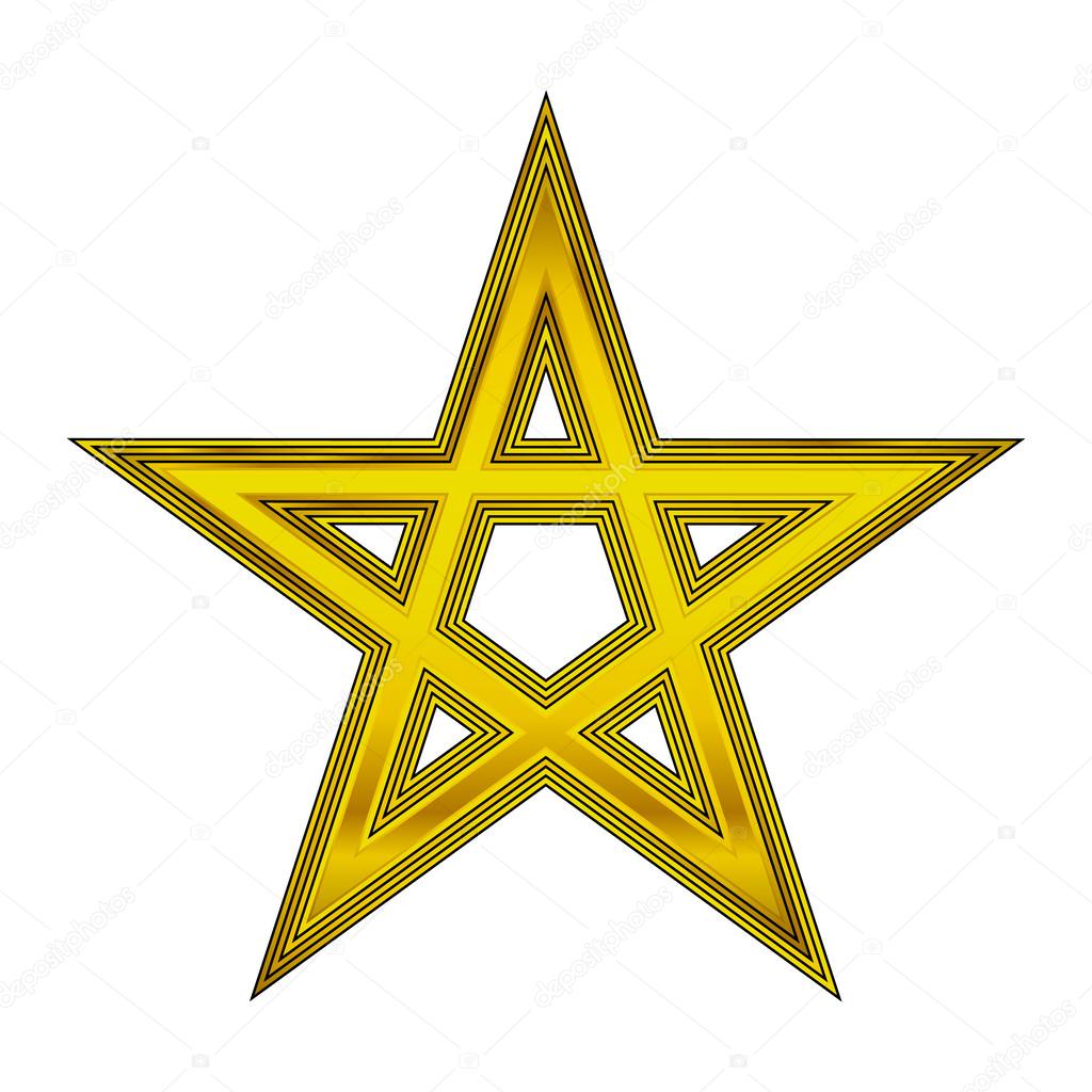 Gold pentagram icon Stock Vector Image by ©konstsem #50048077