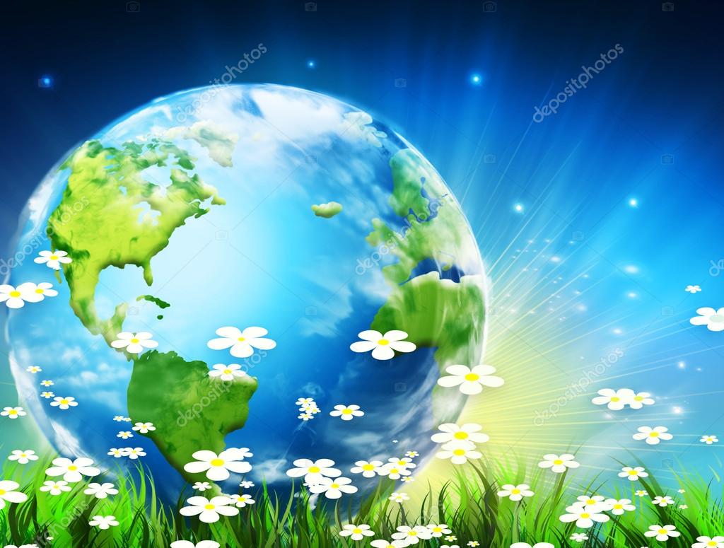Earth with the different elements on its surface — Stock Photo © stori ...