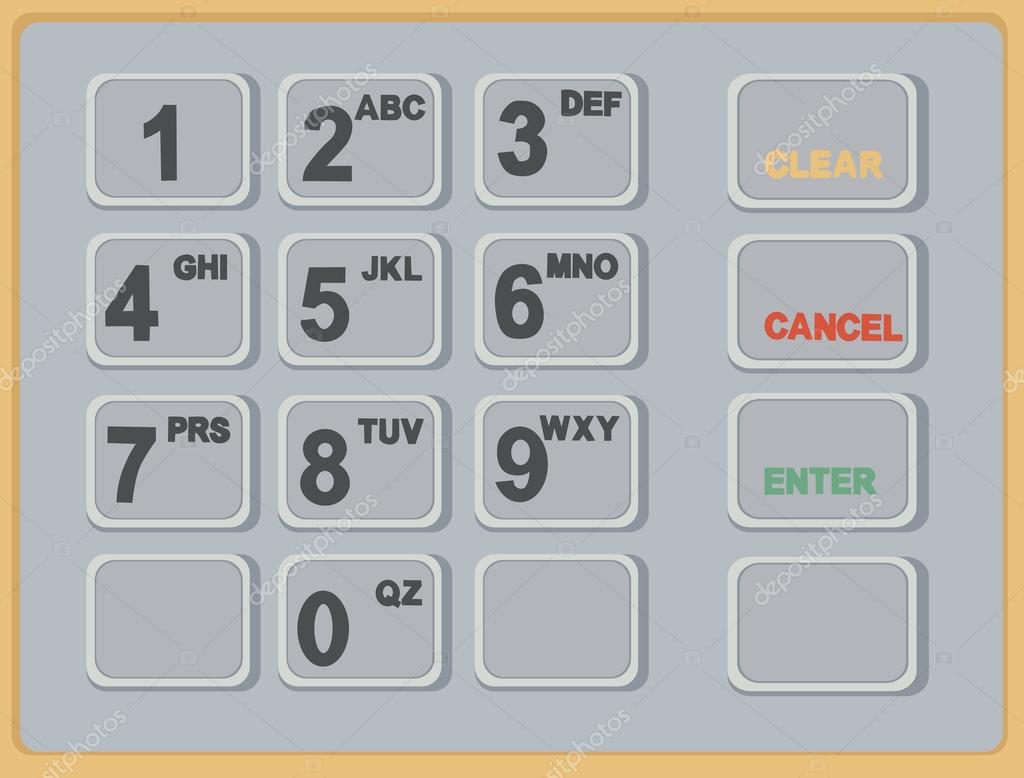 bankomat atm klávesnice — Stock Vektor © olovedog1 #21249815
