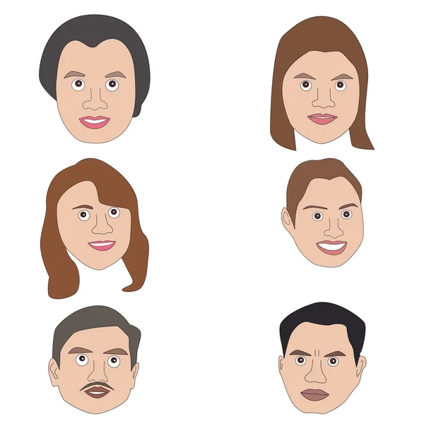 Set of human faces different gender and ethnicity — Stock Vector ...
