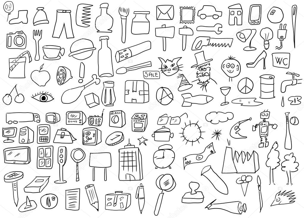 Simplified Sketch Drawing Objects Series Doodle Stock Illustration By ©dusan964 22032655