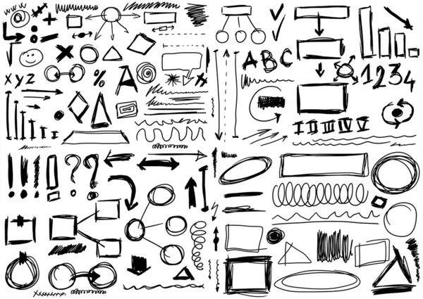 Doodle simplified symbols, hand drawn signs Stock Photo by ©dusan964 ...