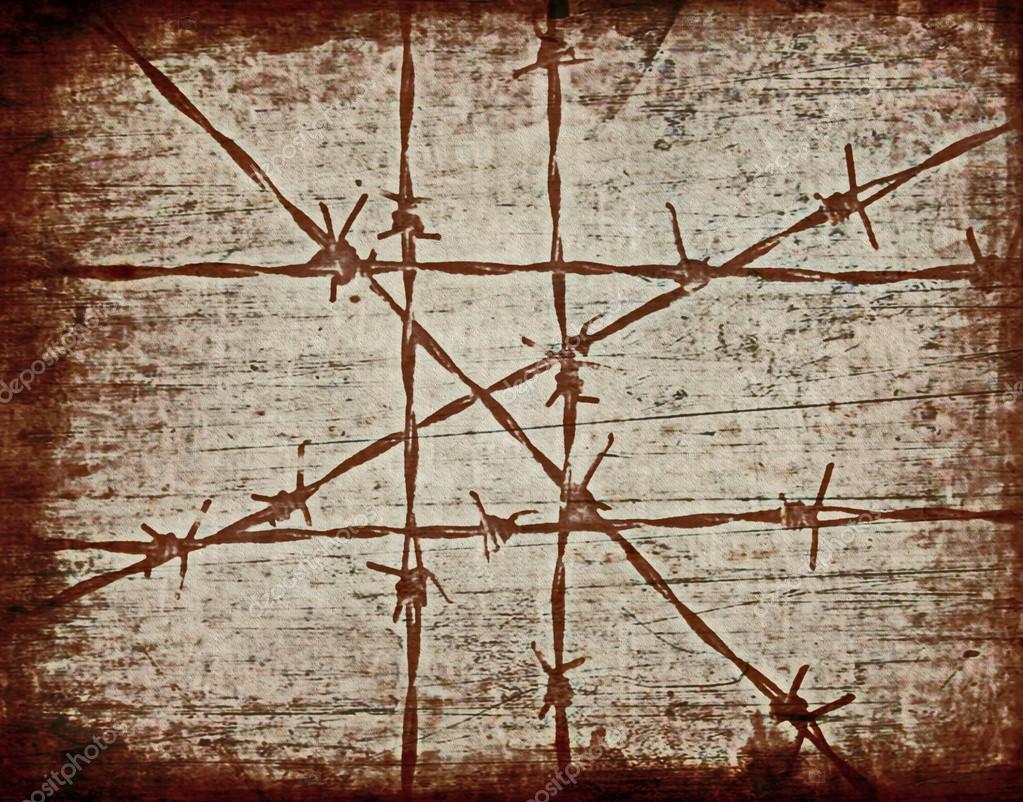 Concept old rusty security barbed wire fence — Stock Photo © dusan964 ...