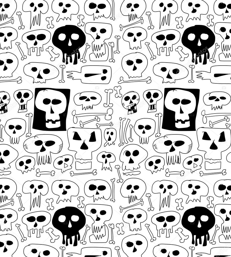 Doodle skull pattern, background, texture — Stock Photo © dusan964 ...