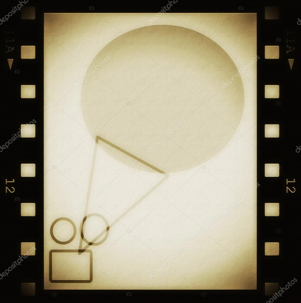 Old grunge film strip frame and movie projector — Stock Photo ...