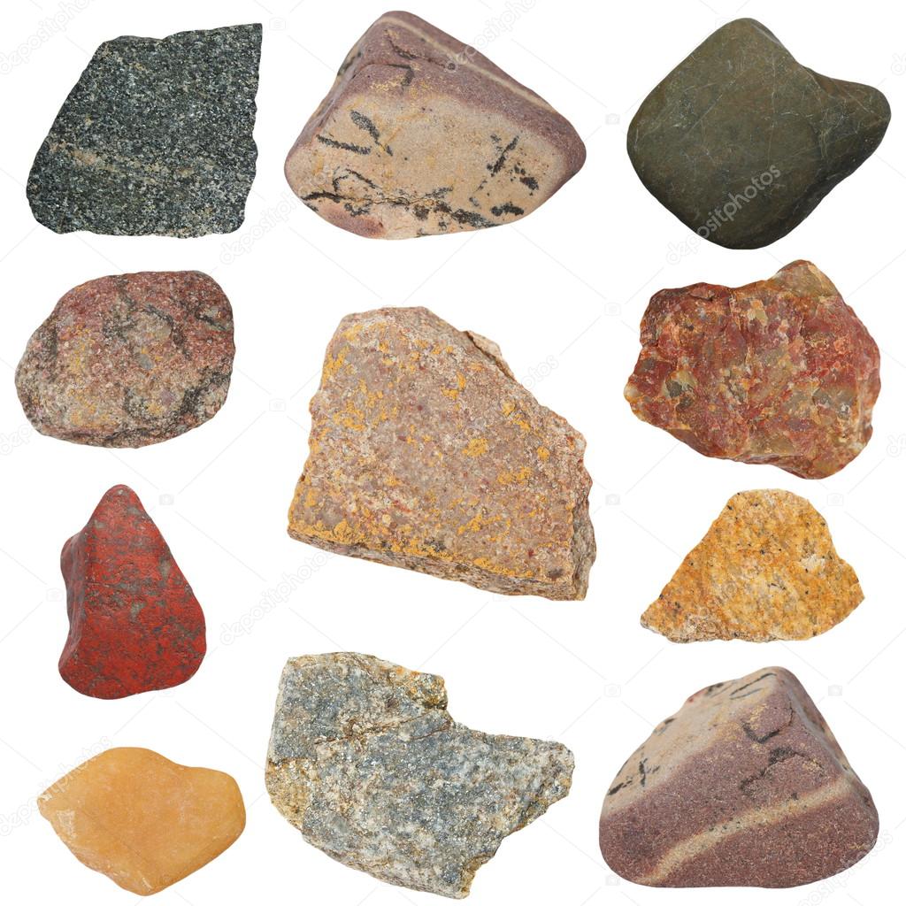 Collection rocks isolated on white background — Stock Photo © dusan964 ...