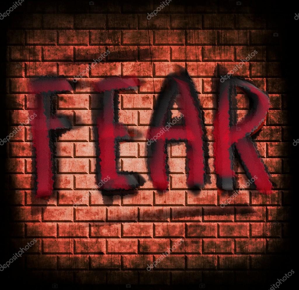 Concept fear grunge brick wall background — Stock Photo © dusan964 ...