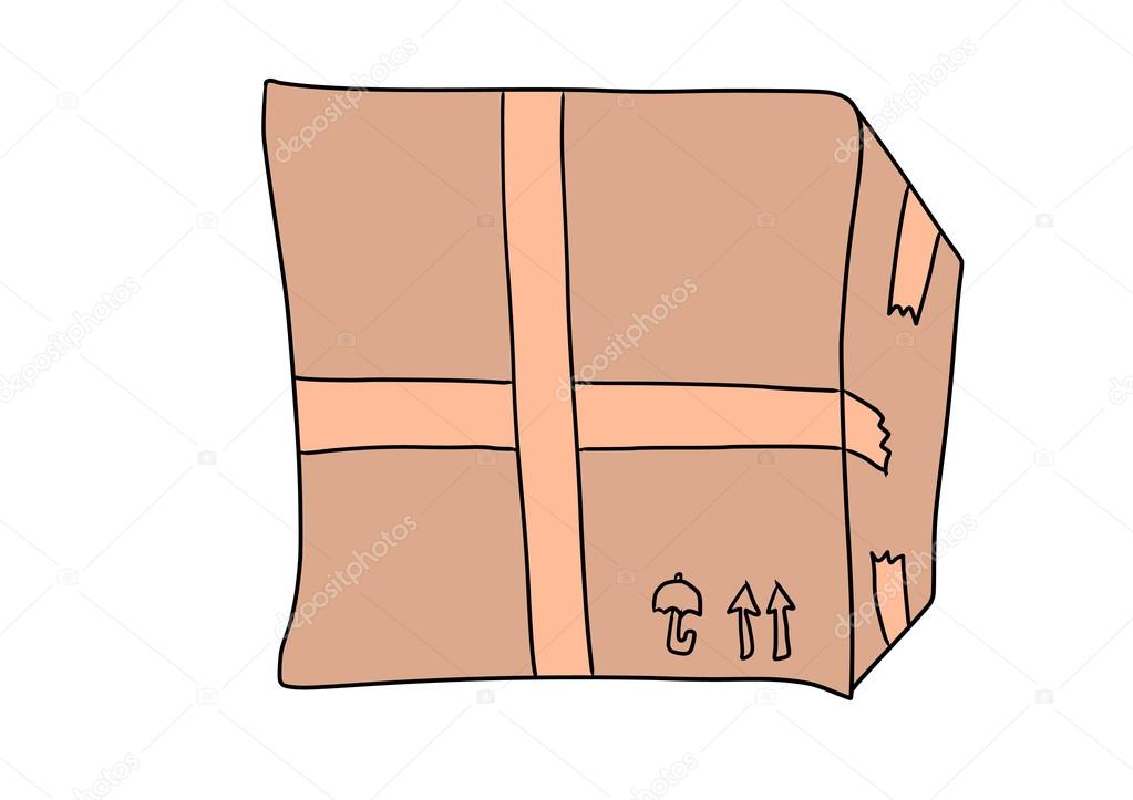 Hand drawn carton box Stock Illustration by ©dusan964 #48280067