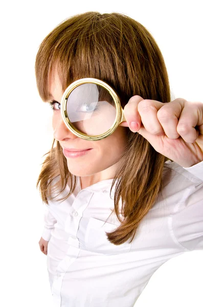 Mujer con lupa fotos de stock, imágenes de Mujer con lupa sin royalties ...