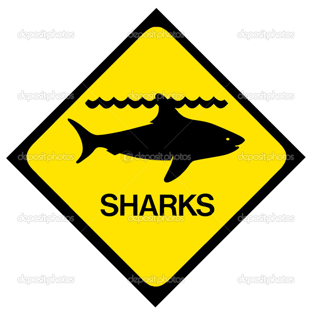 Shark warning sign — Stock Photo © Jaykayl #50246349