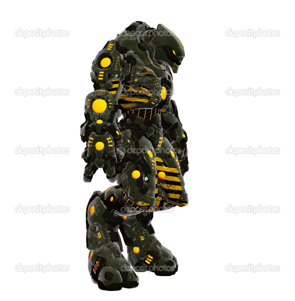 Futuristic alien in powerful combat armor — Stock Photo © greglith ...
