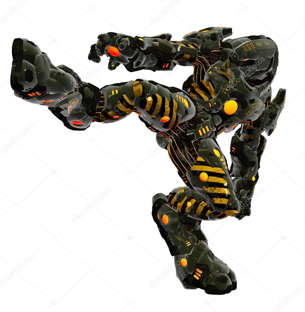 Futuristic alien in powerful combat armor — Stock Photo © greglith ...