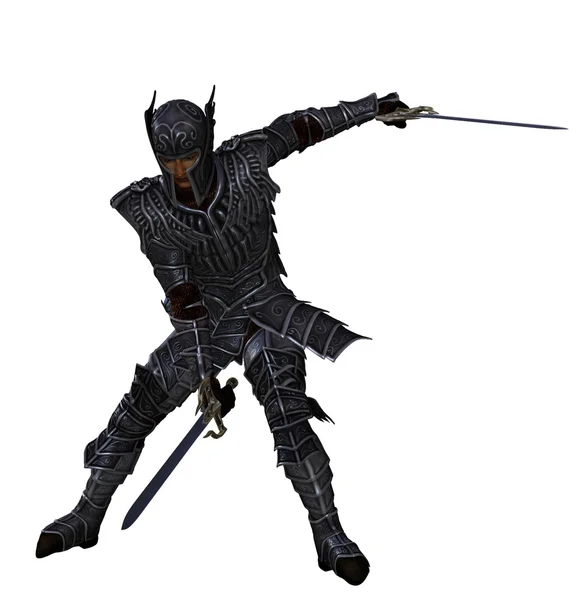 Dark knight fighting with two swords Stock Photo by ©greglith 17983927