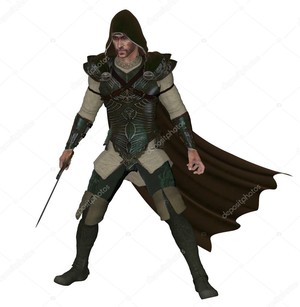 Dark knight striking with his sword — Stock Photo © greglith #17983847