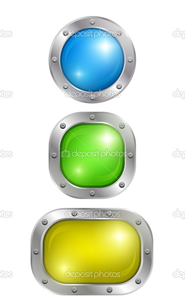 Shiny bubble set in aluminum edging Stock Vector by ©soundrain 26515251