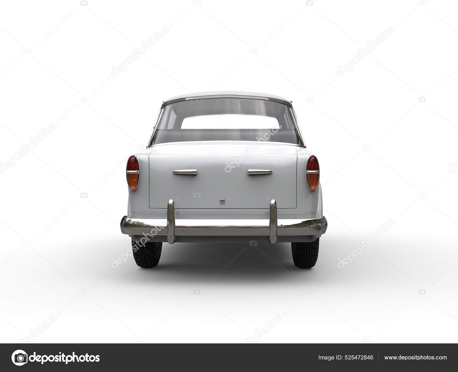 White Vintage Small Compact Car Back View — Stock Photo © Trimitrius ...