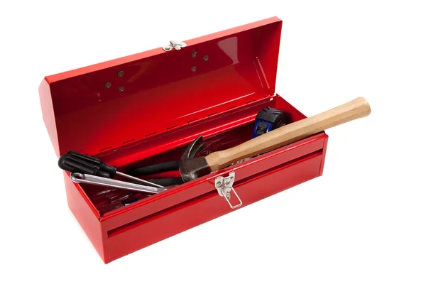 Red Metal Toolbox with tools Stock Photo by ©miflippo 13402301