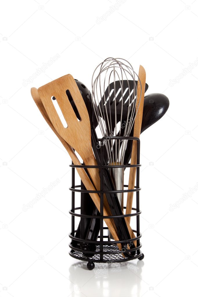 An array of kitchen utensils on white Stock Photo by ©miflippo 13441744