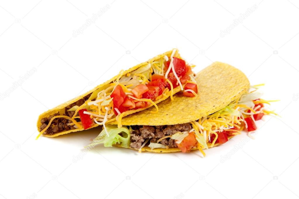 Two tacos on a white background Stock Photo by ©miflippo 13442349