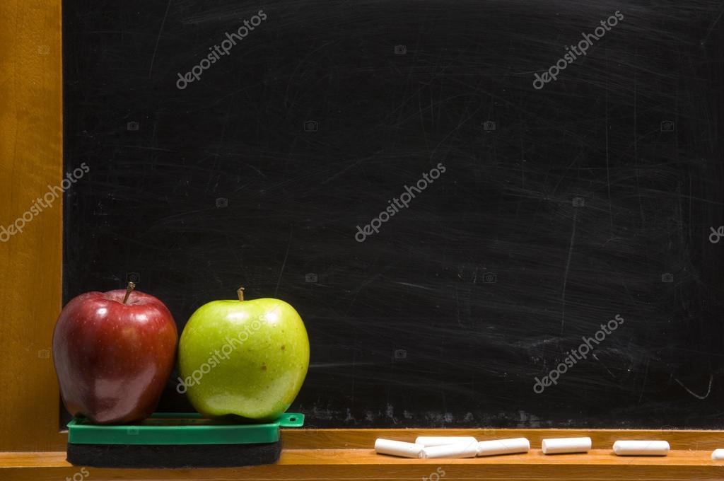 Apples and Challkboard at school Stock Photo by ©miflippo 13930357