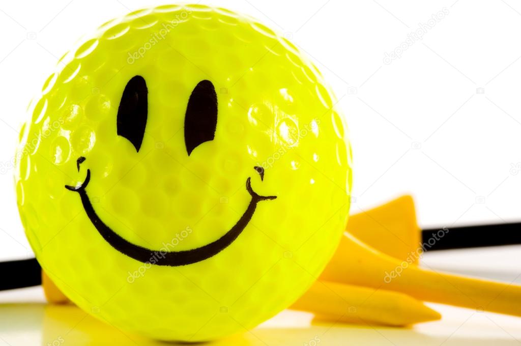 Smiley face golf ball on white background — Stock Photo © miflippo ...
