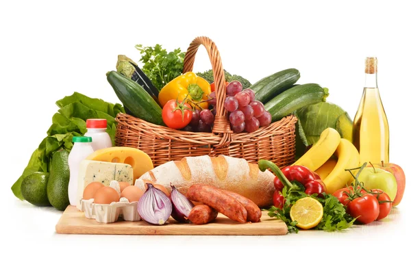 Assorted grocery products isolated on white — Stock Photo © monticello ...