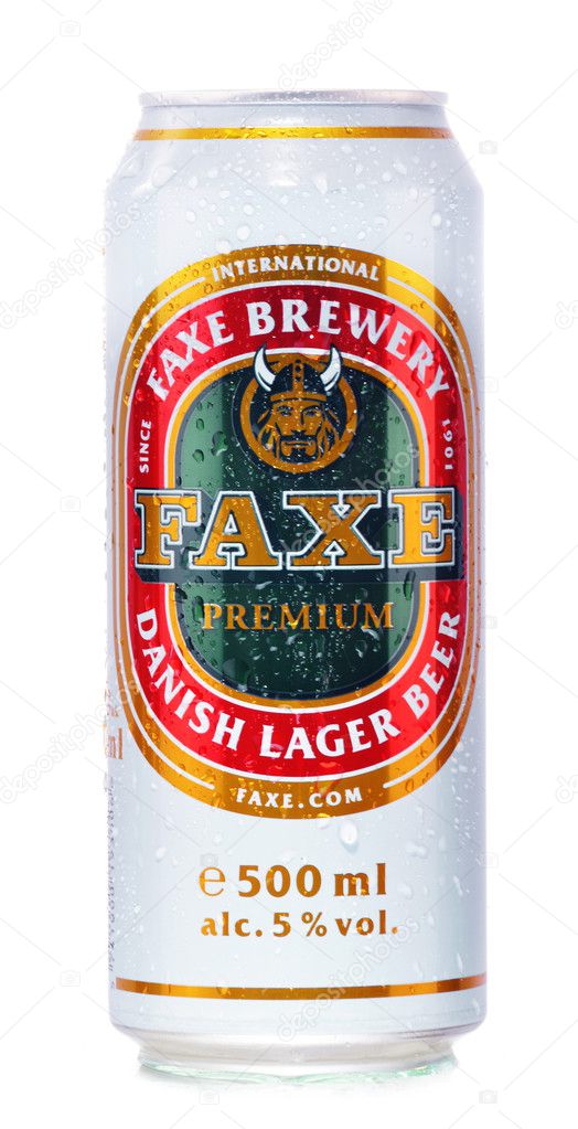 Can of Faxe beer isolated on white – Stock Editorial Photo © monticello ...