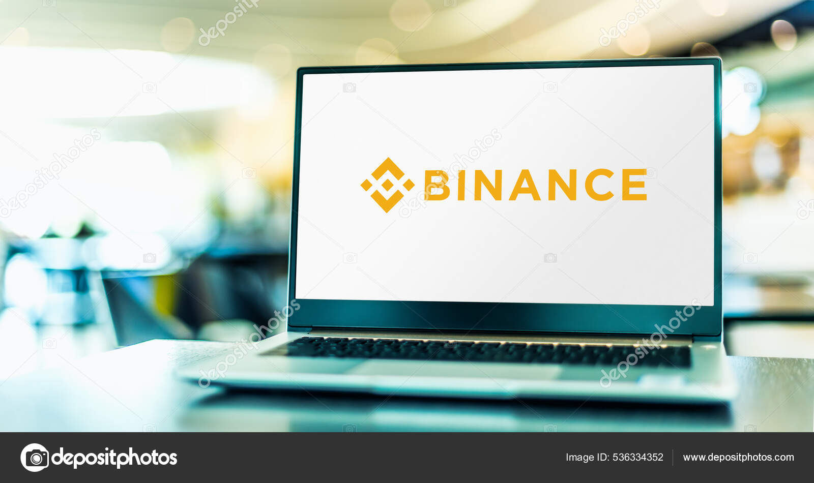 Poznan Pol May 2021 Laptop Computer Displaying Logo Binance Cryptocurrency — Stock Editorial ...