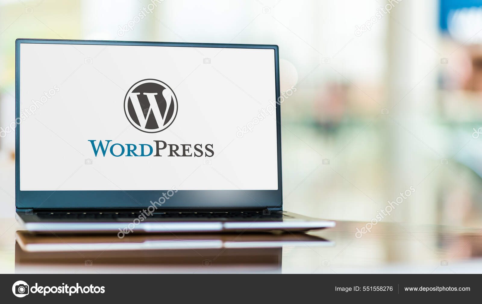 Poznan Pol Feb 2021 Laptop Computer Displaying Logo Wordpress Free ...