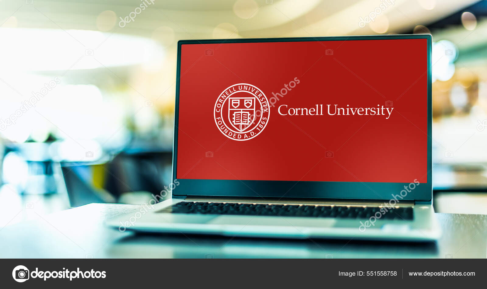 Poznan Pol Apr 2021 Laptop Computer Displaying Logo Cornell University ...